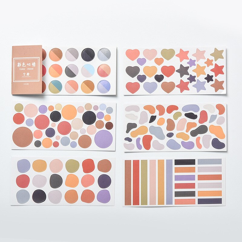 6 pcs/set Korean Colorful Mood Ins Style Stickers ... – Vicedeal
