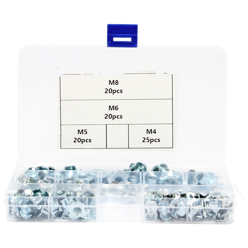 85Pcs T Nuts Rivet Four Claws Galvanized T-Nut Set... – Vicedeal