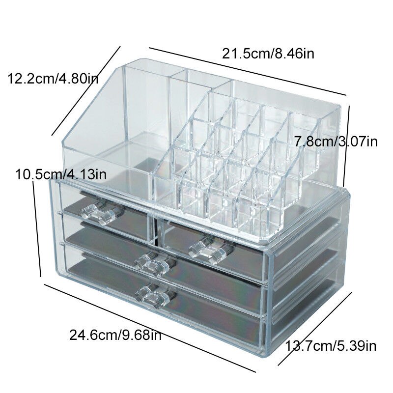 Acrylic transparent Makeup Organizer Storage Box L... – Grandado