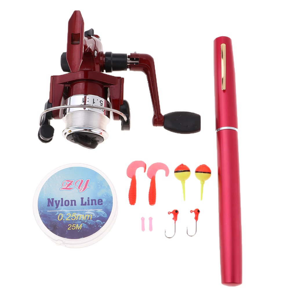 1 Set Pen Style Fishing Rod Mini Portable Reel Tac... – Vicedeal