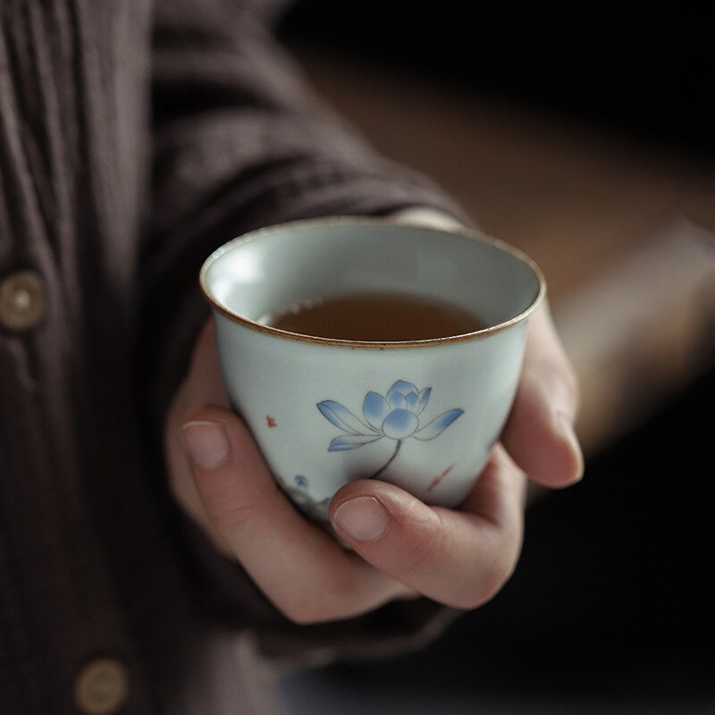 Ru Tea Cup Ru-porcelain Gracked Glaze Can Raise La... – Grandado