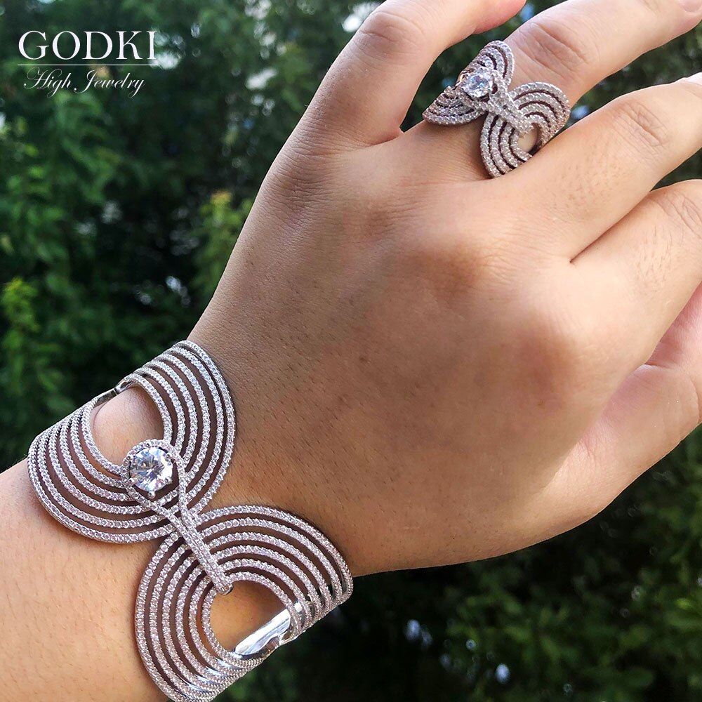 GODKI Trendy Luxury Crossover Statement Bangle Cuf... – Grandado