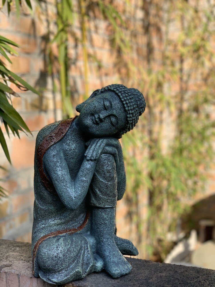 Pastoral Zen Buddha Resin Statues Ornaments Balcon... – Vicedeal