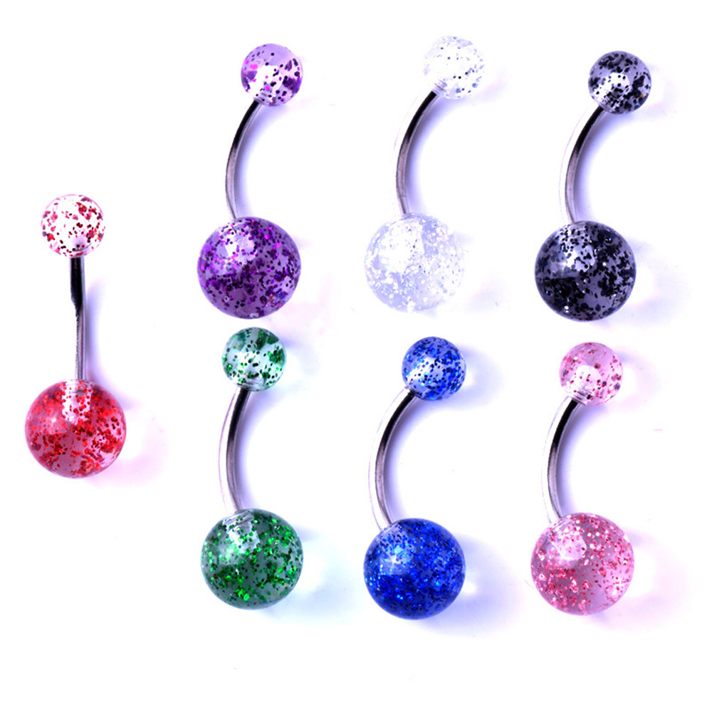 8pcs/lot Women Belly Button Ring Navel Barbell Pie... – Grandado