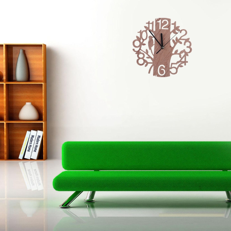 Retro Wooden Tree Wall Clock 3D DIY Watches Living... – Vicedeal