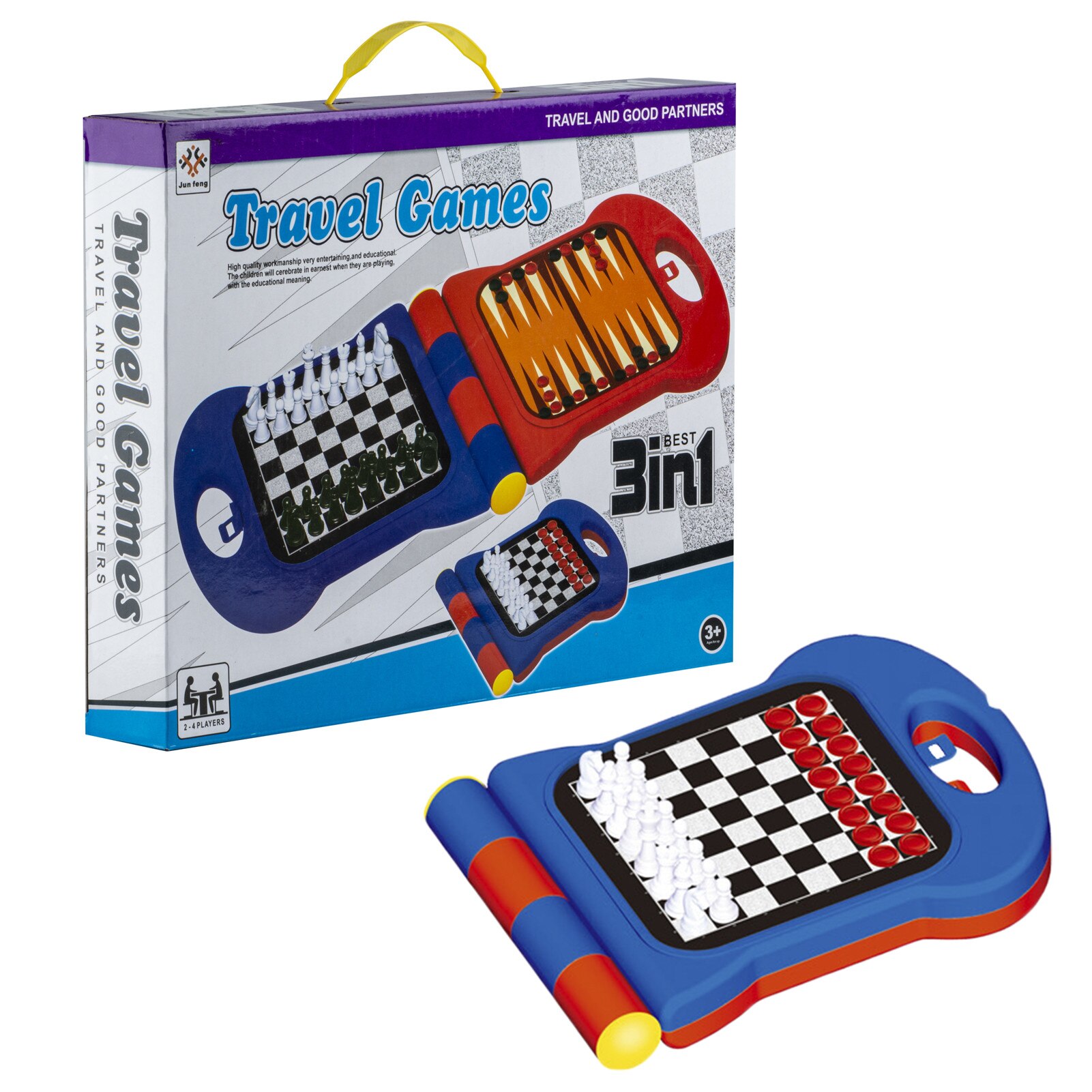 3 In1 Mini Chess Set Chess Checkers Toy Puzzle Boa... – Grandado