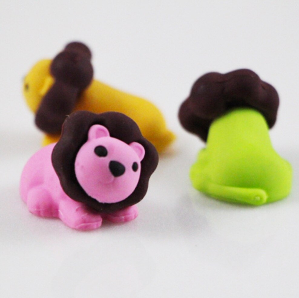 4Pcs lion eraser cartoon eraser learning stationer... – Grandado