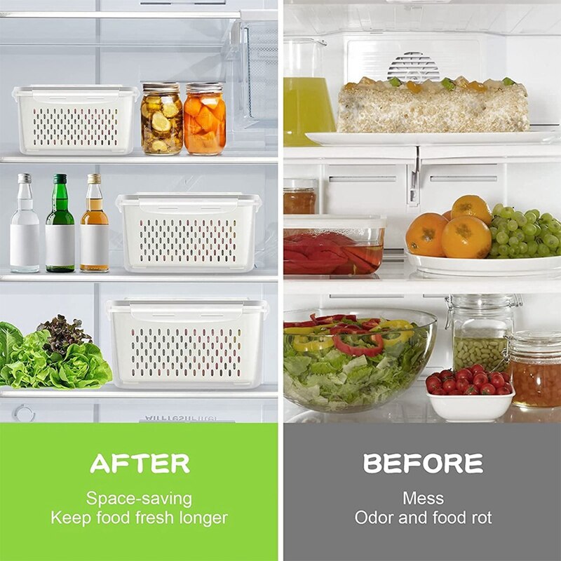Fresh Food Containers For The Fridge, 3 Pieces Of ... – Vicedeal