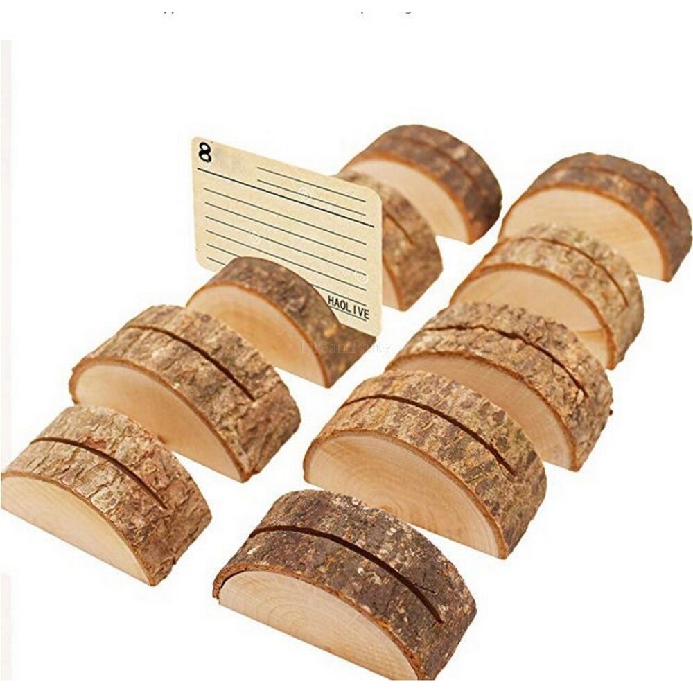 10pcs Wooden Place card wedding Seat marker Half R... – Grandado