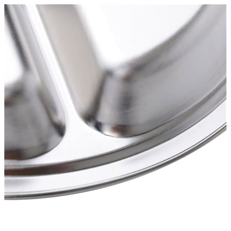 Stainless Steel 3 Sections Round Divided Dish Snac... – Grandado