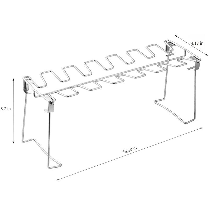 Beef Chicken Leg Wing BBQ Grill Rack 14 Slots Stai... – Grandado