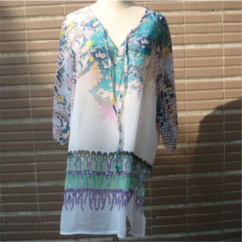 Bohemia Chiffon Beach Cover Up Women Tunics Print ... – Grandado