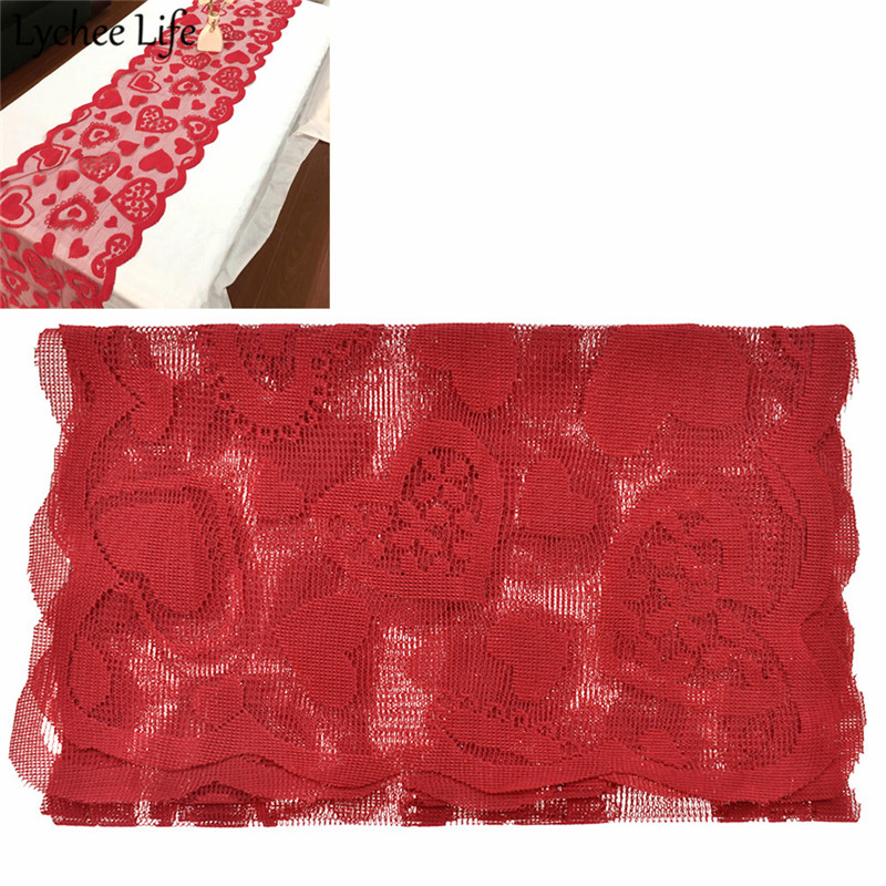 Red Vintage Lace Table Runner Doilies Heart Shape ... – Grandado