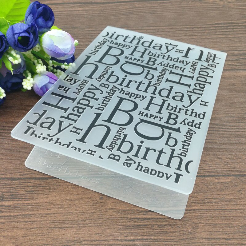 HAPPY BIRTHDAY Plastic Embossing Folders for DIY S... – Grandado