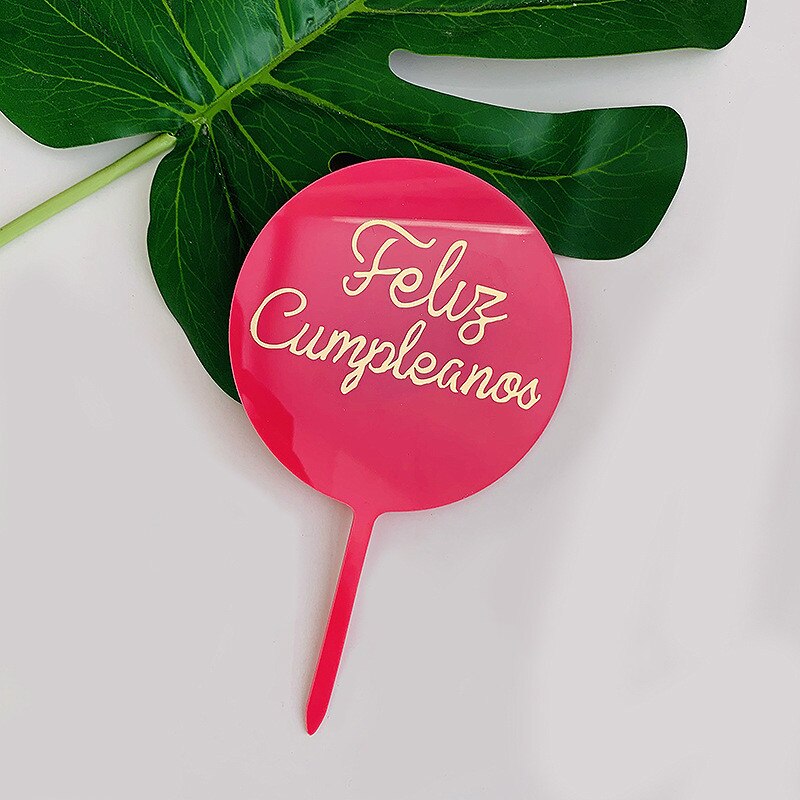 Acrylic Spanish Happy Birthday Cake Topper Feliz C... – Grandado