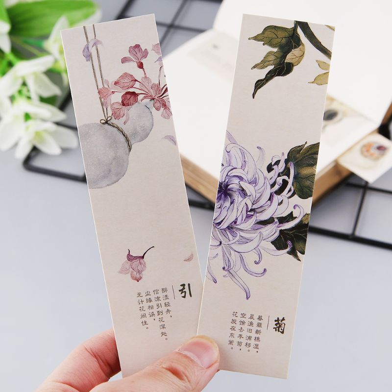 30pcs/set Chinese Style Paper Bookmarks Blue and W... – Vicedeal