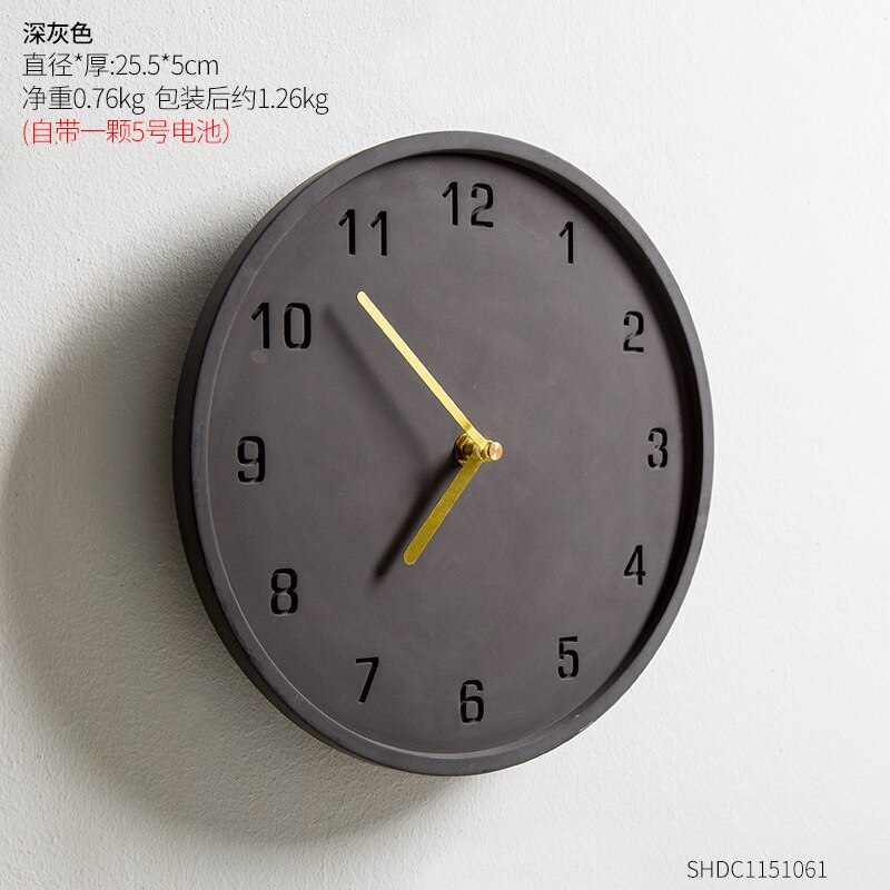 silent nordic concrete clock quartz luxury large c... – Grandado