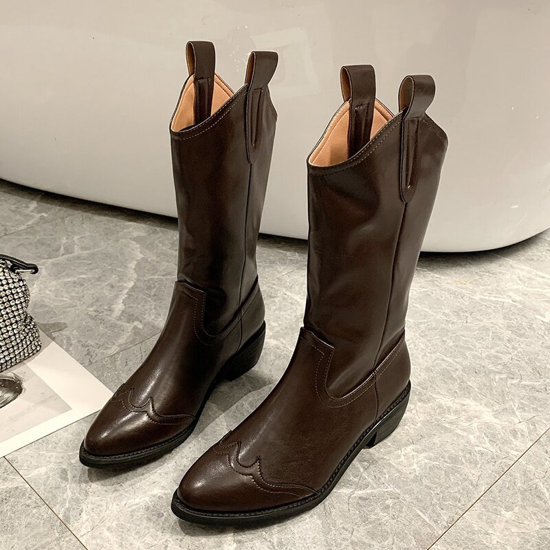 ¡Novedad de ! Botas de vaquero de punta estrecha p... – Vicedeal
