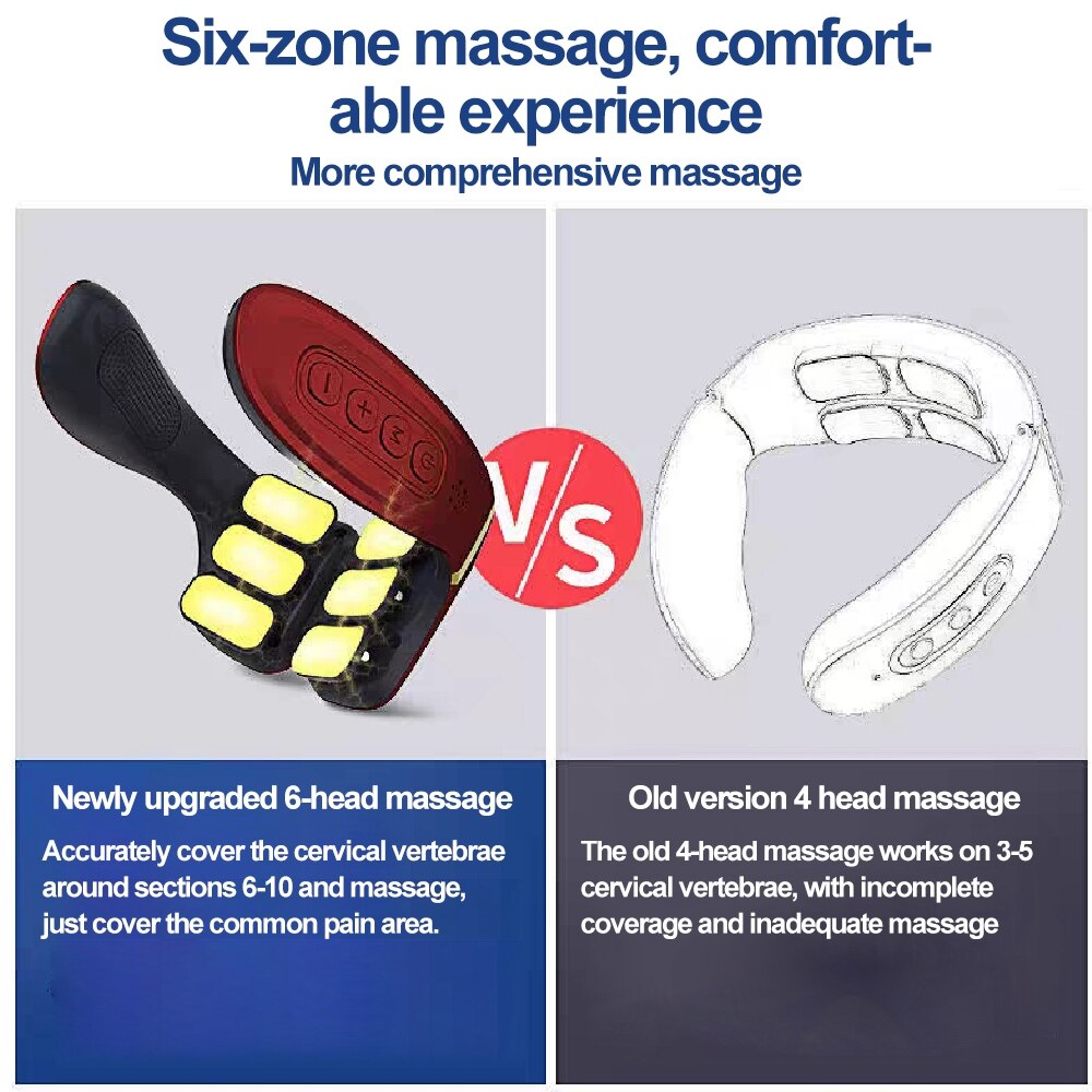 6 Head Remote Neck Massager Electric Cervical Vert... – Vicedeal