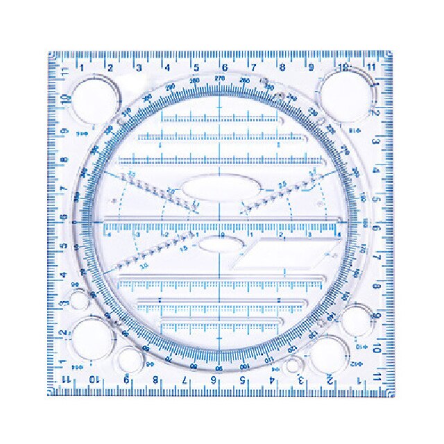 Multifunction Ruler Rotatabled Ruler Transparent P... – Grandado
