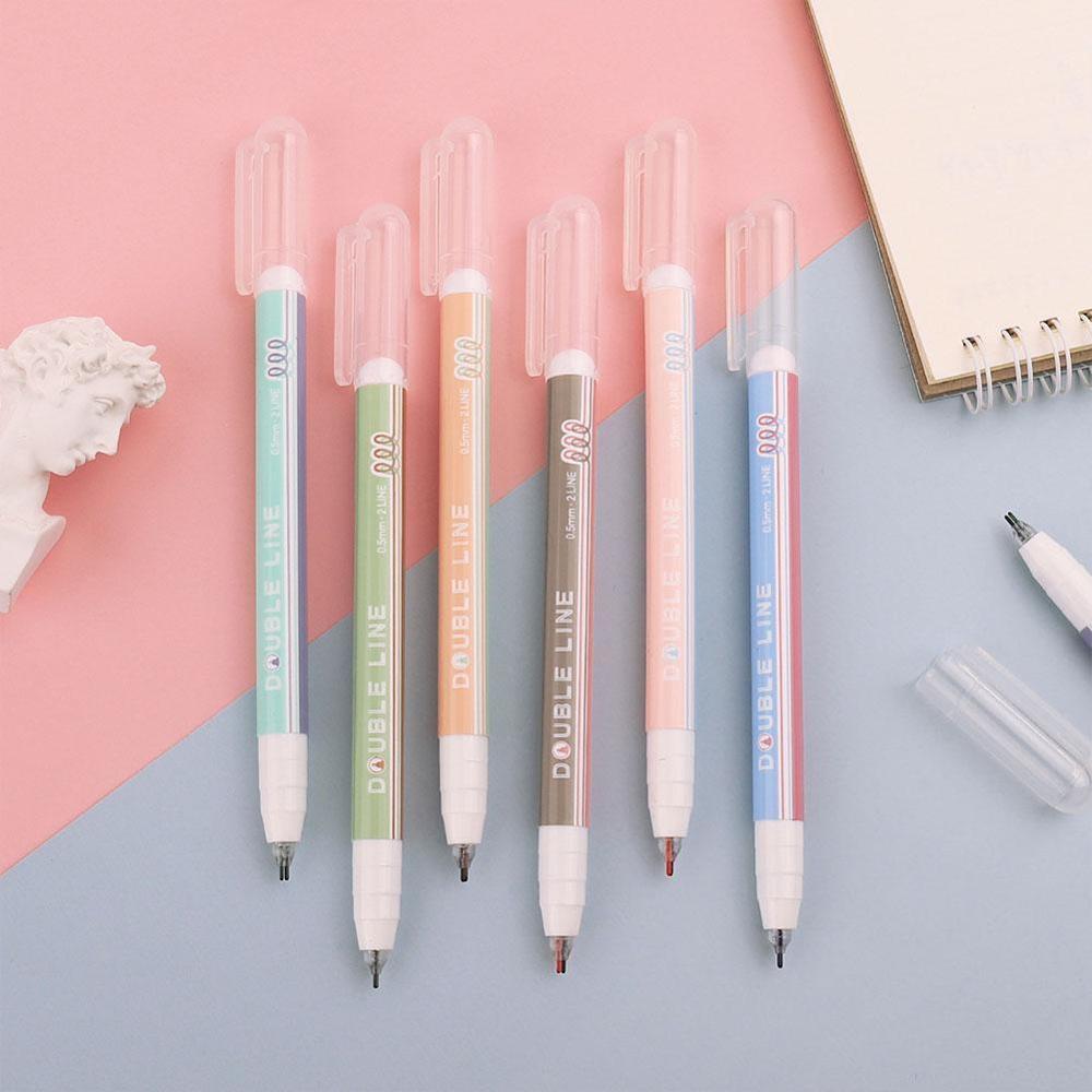 6 Teile/satz Bunte Doppel Linie Stift Textmarker L... – Grandado