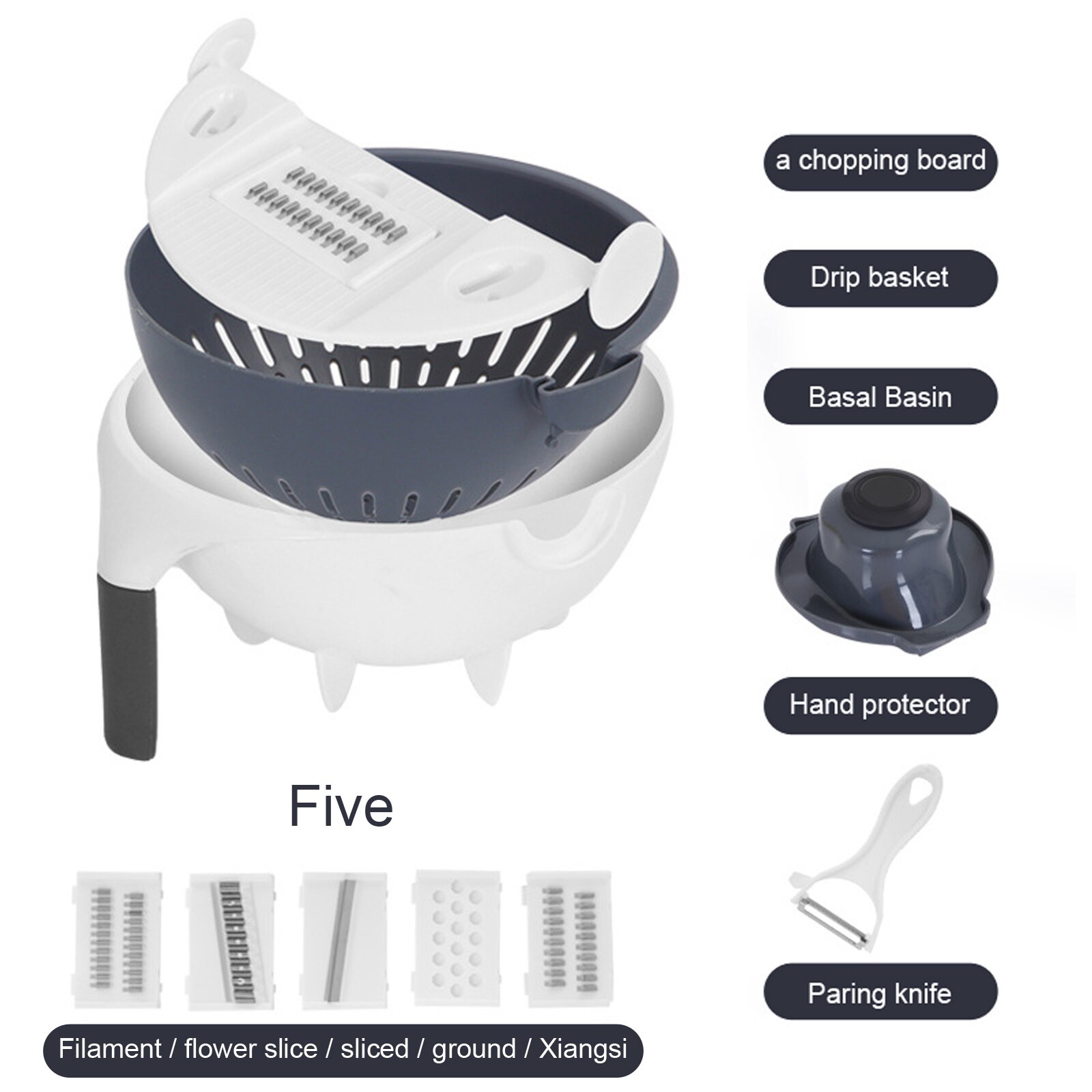 Multifunctional Grater Automatic Rotating Drain Ba... – Grandado