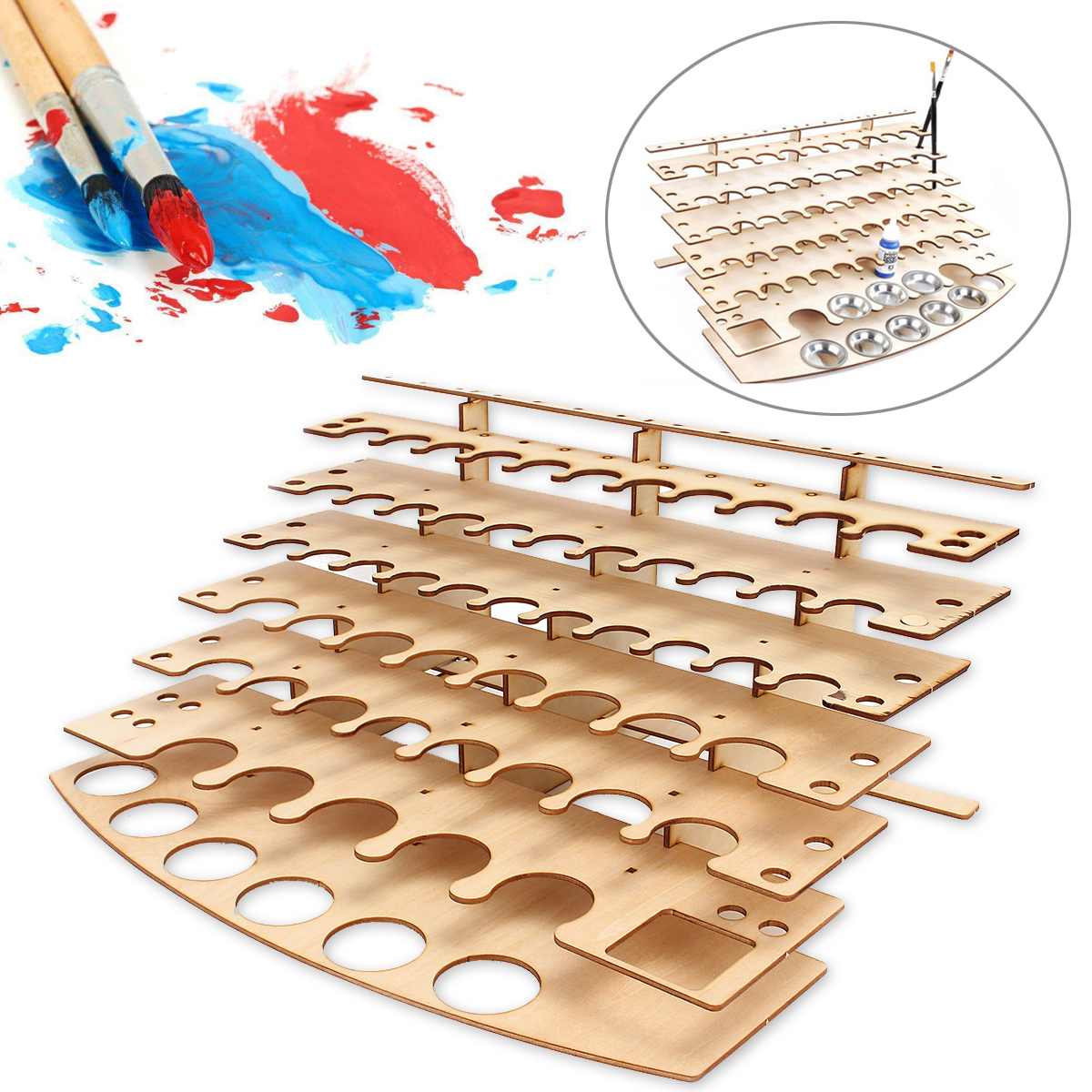 Wooden Paint Bottles Storage Stand Rack Holder Mod... – Vicedeal