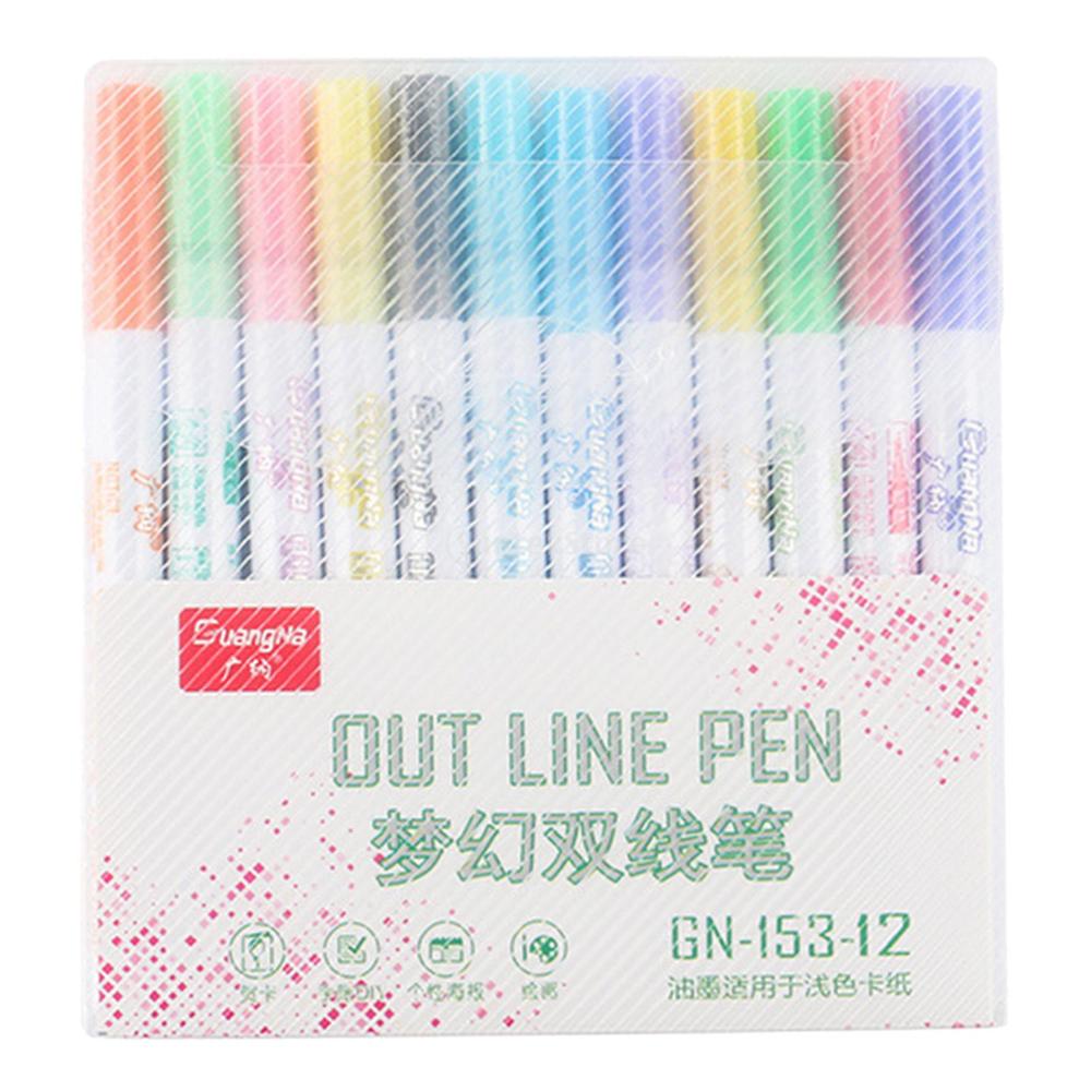 8-21Colors Self Outline Metallic Markers Permanent... – Vicedeal