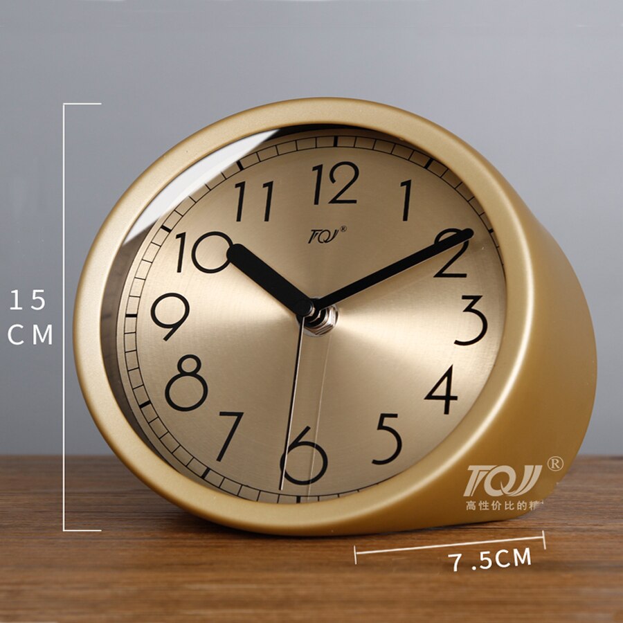 Metal Luxury Table Clock Home Decoration Golden De... – Grandado