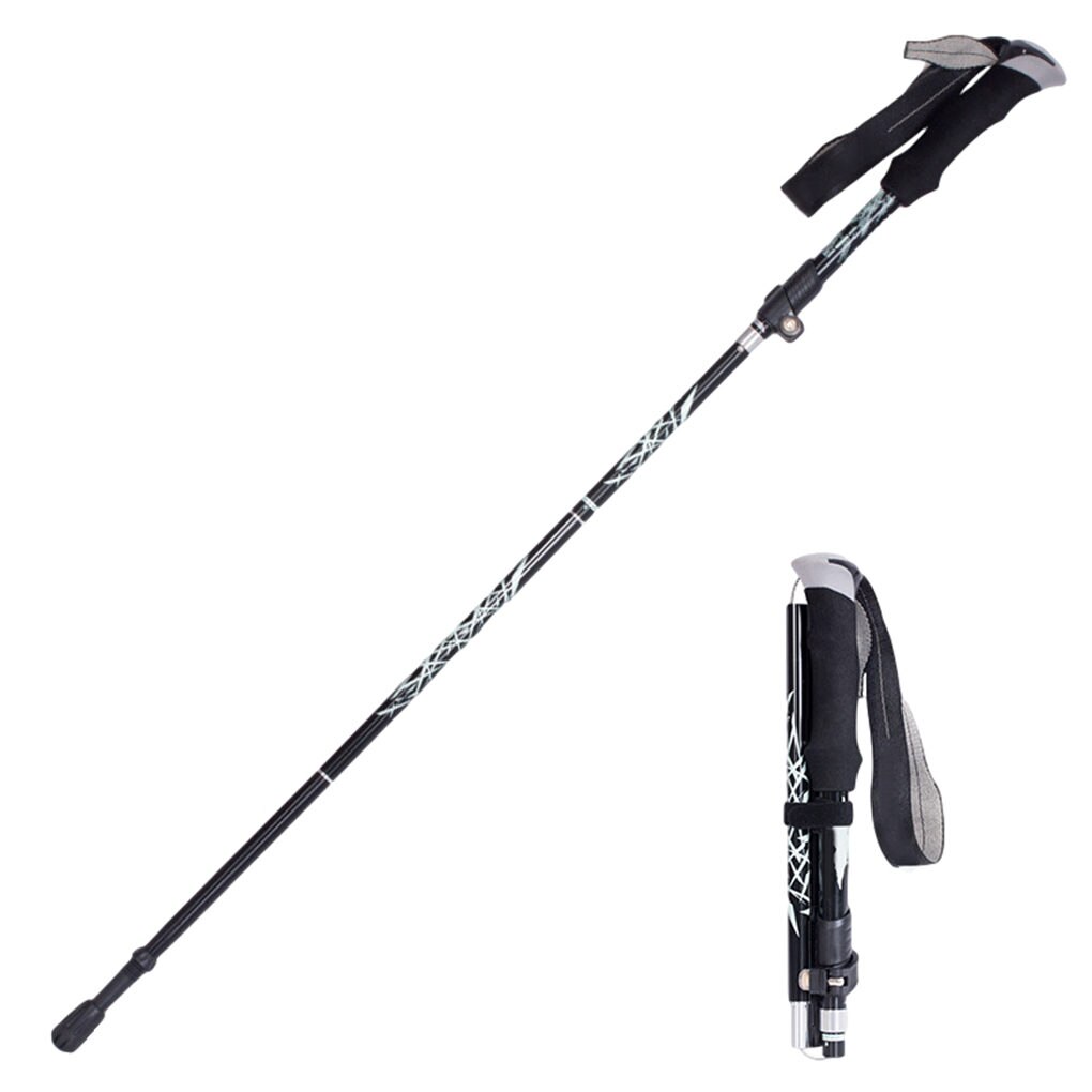 5-Section Outdoor Fold Trekking Poles Camping Port... – Grandado