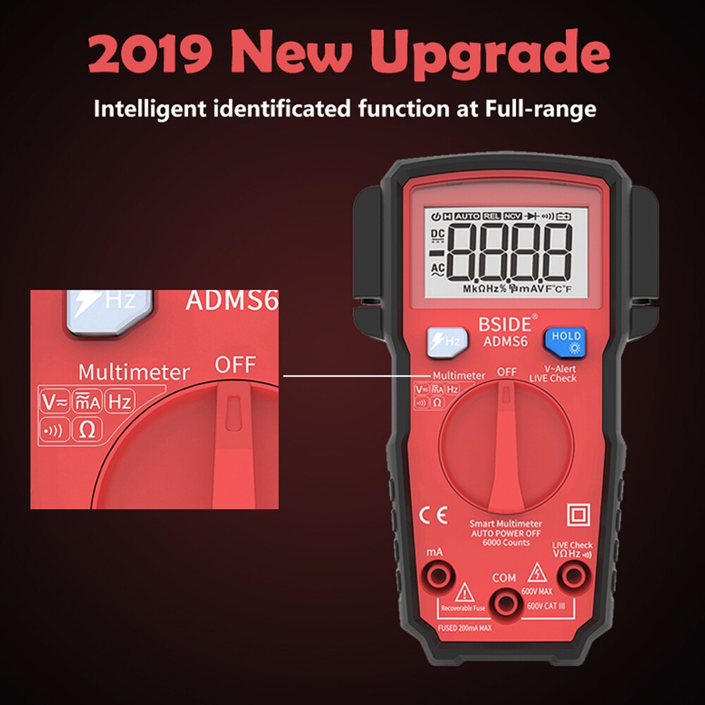 Smart Digitale Multimeter Bside ADMS6 Auto Range 6... – Grandado