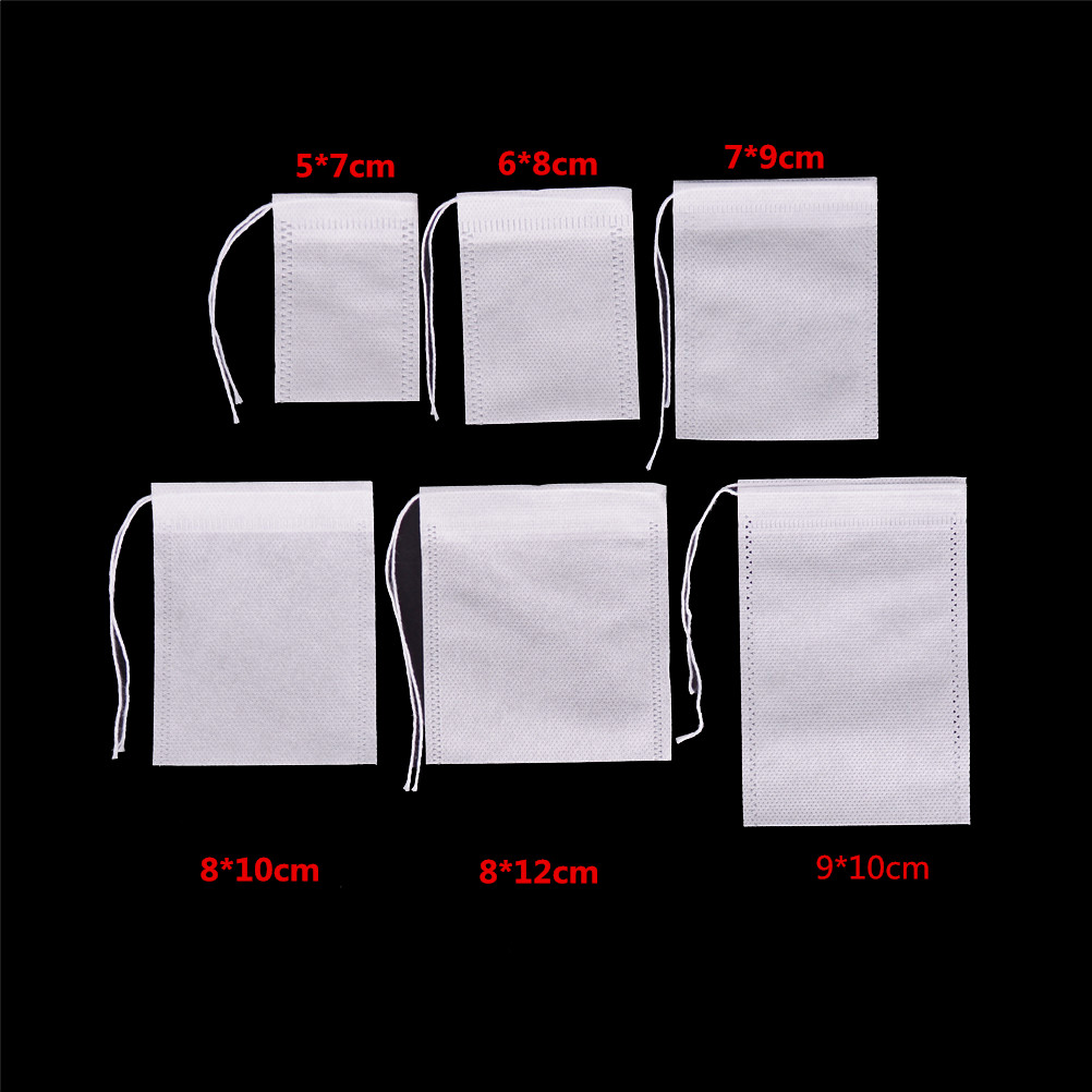 100 Pcs Non-woven Fabric Teabags Disposable Drawst... – Vicedeal
