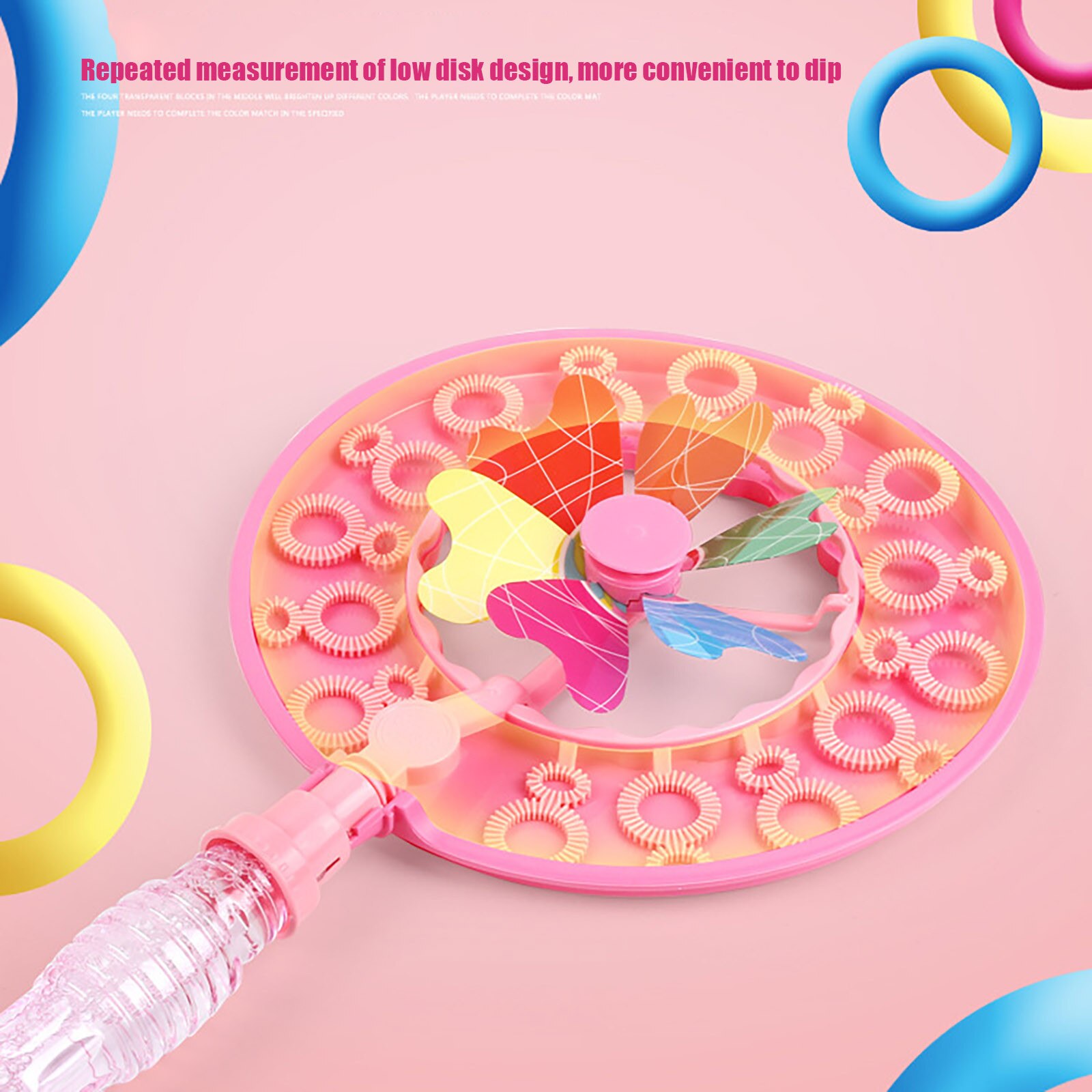 Bubble Windmill Colorful Double Hole Bubble Wand B... – Grandado