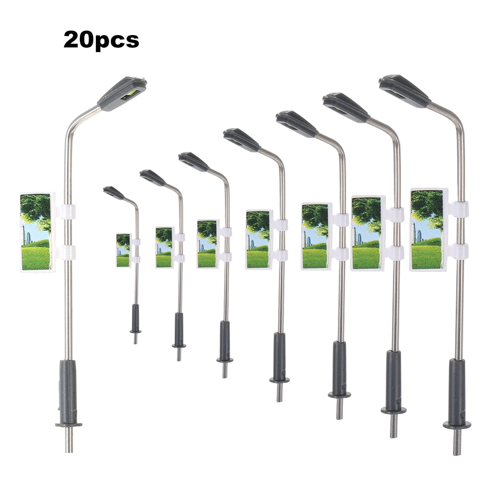 20pcs White Model Street Lights Layout Lamppost Tr... – Grandado
