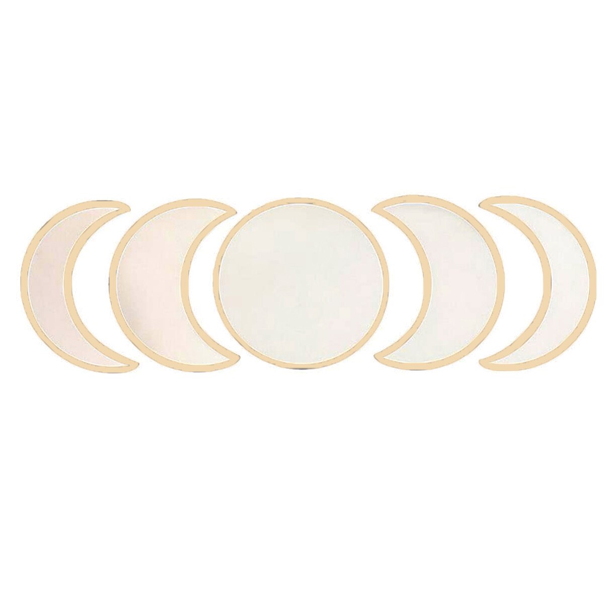 5 Piece Wooden Acrylic Moon Mirror Moon Cycle Vari... – Grandado