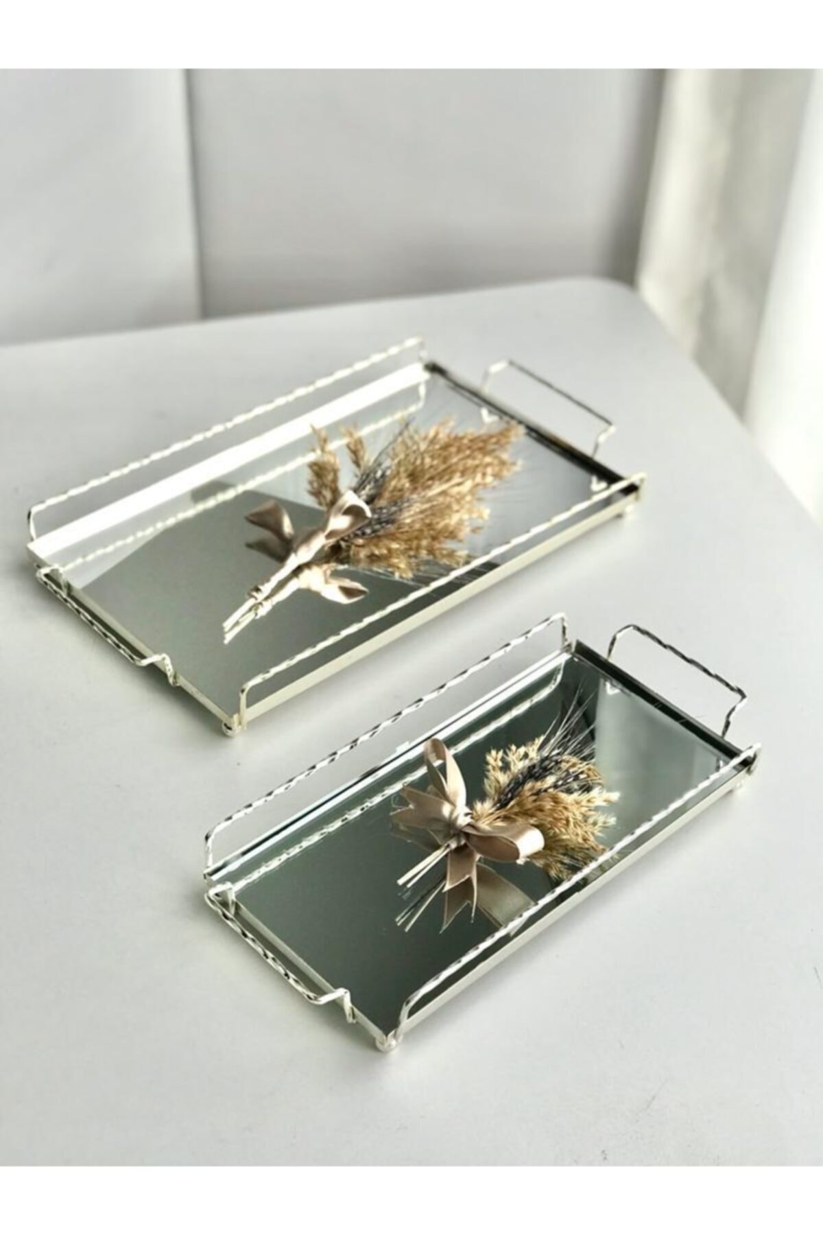 Silver Mirrored Tray Set - Serving and Serving Tra... – Grandado