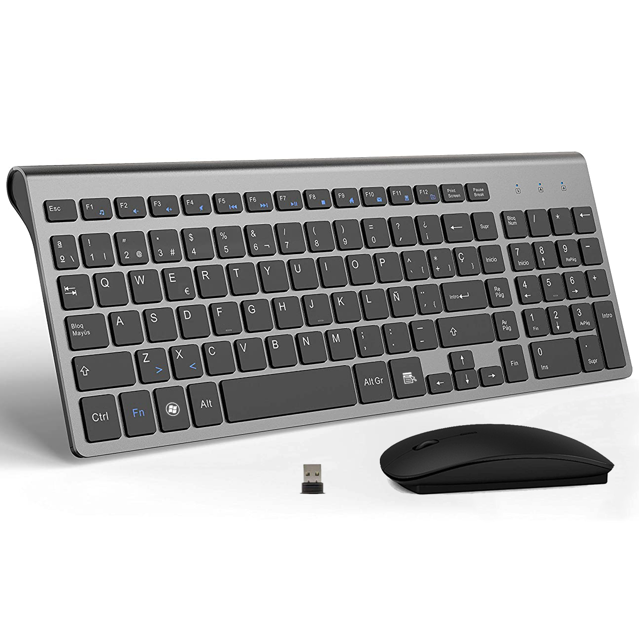Spanish Wireless Keyboard and Mouse Ultra Slim Com... – Grandado