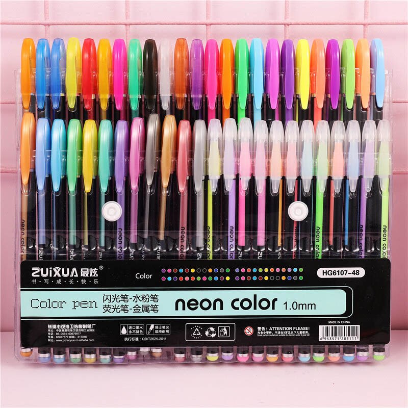 12/18/24/36/48 Colors Marker Set Glitter Gel Pen f... – Grandado