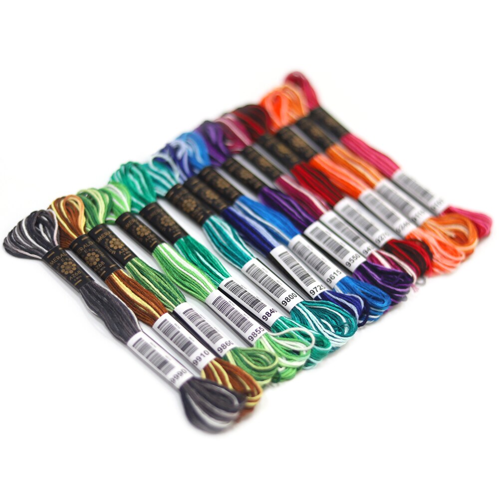 14 variegated Colors Cotton Embroidery Floss Merce... – Grandado