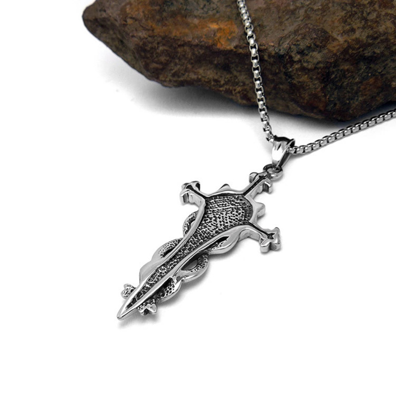 Retro stainless steel cross pendant necklace men f... – Vicedeal