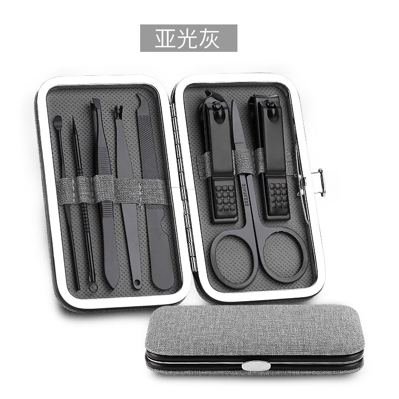 8 Piece Nail Manicure Set Suit Scissors Steel Stai... – Grandado