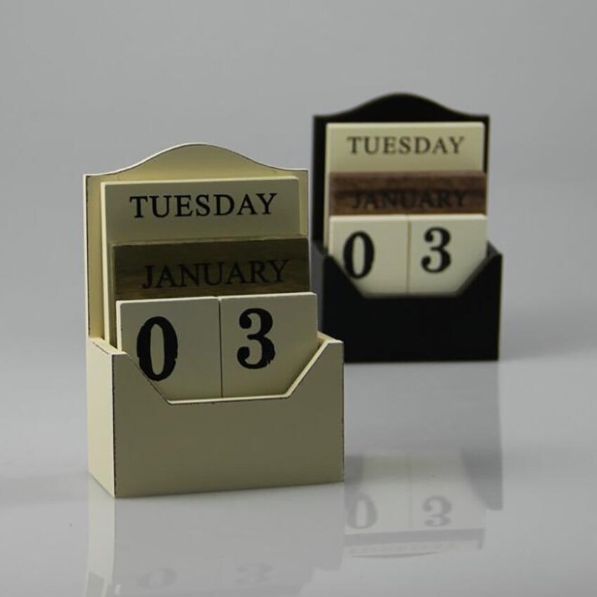 1Pc Retro Calendar Stand Household Desktop Calenda... – Grandado