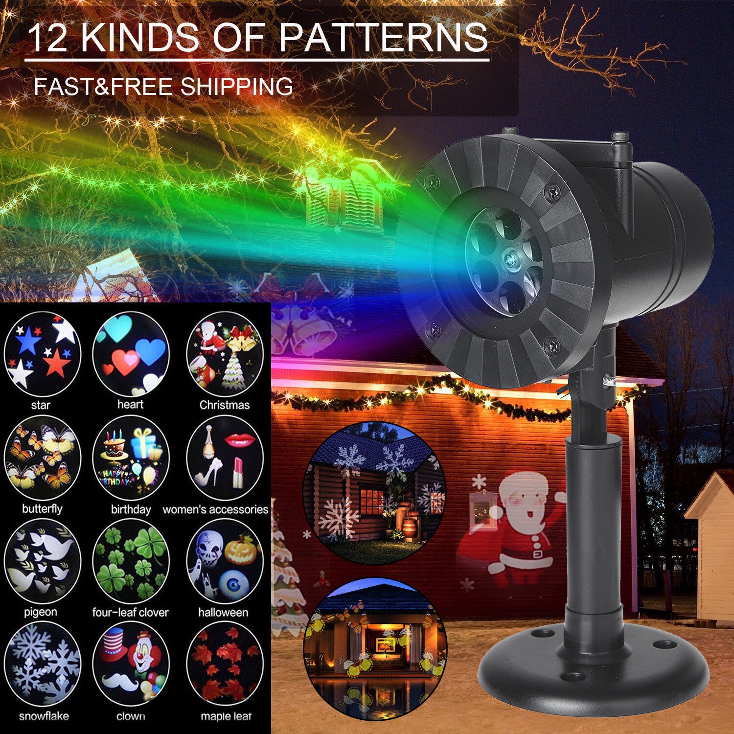 12Patterns RGB Flood Lighting Outdoor Waterproof L... – Grandado