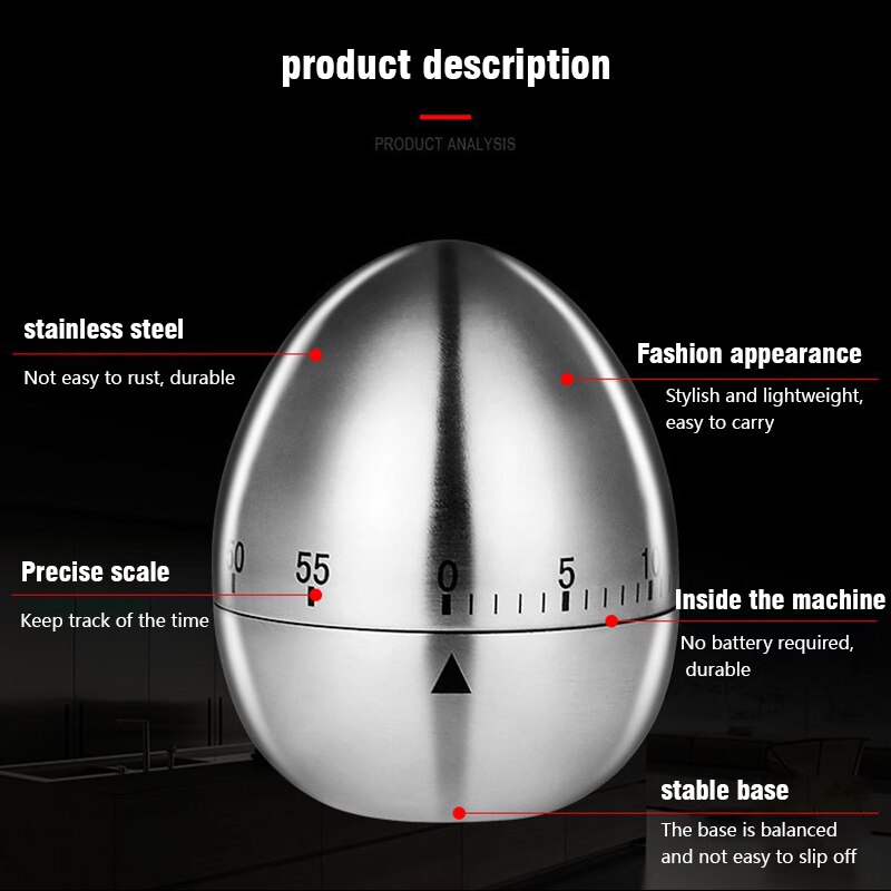 Cooking Timer Kitchen Stainless Steel Eggs Alarm C... – Vicedeal