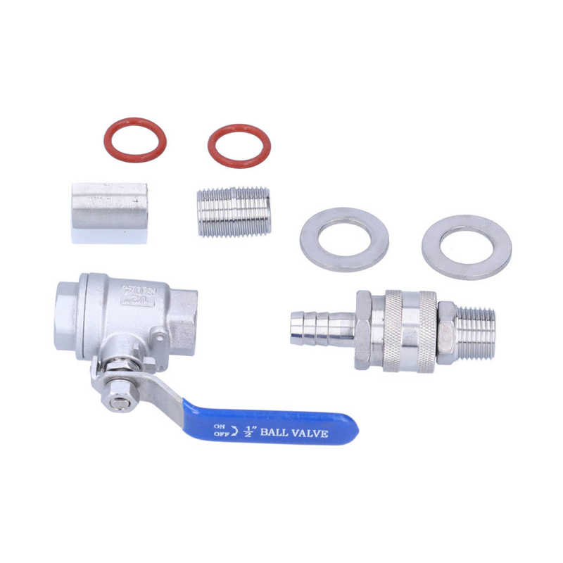 Weldless Stainless Steel Kettle Valve Kit 1/2in BS... – Grandado