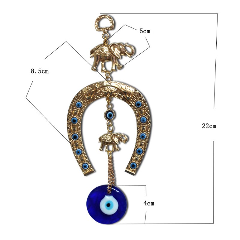 Turkse Blue Eye Hoefijzer Met Olifant En Lint Muur... – Vicedeal
