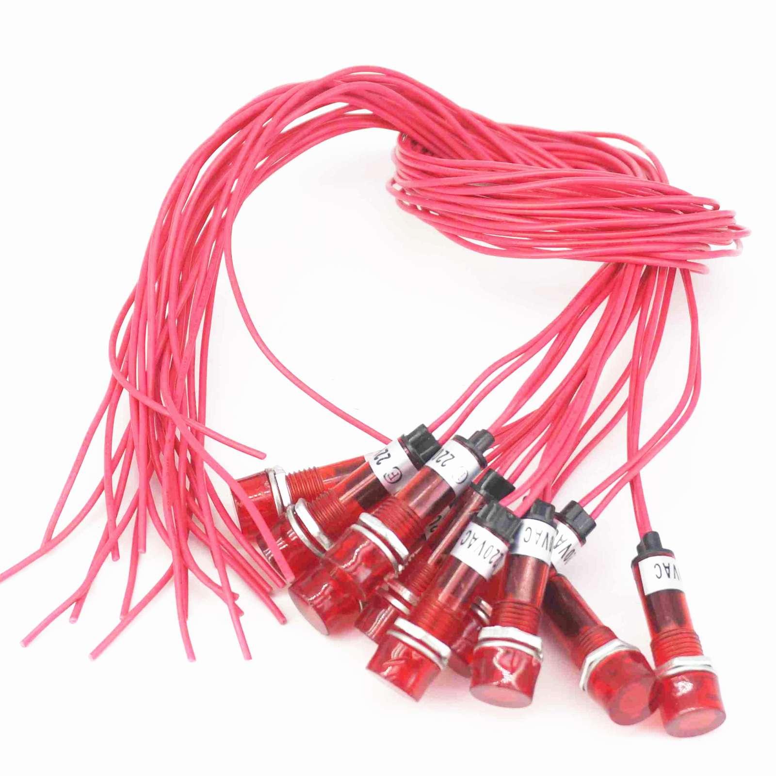 10 Pcs 220V Red Indicator Lamp Signaal Schakelaar ... – Grandado