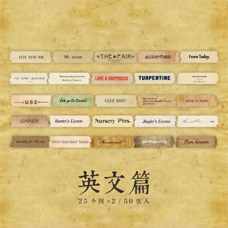 50Pcs/Bag Vintage Writable English letters paintin... – Grandado