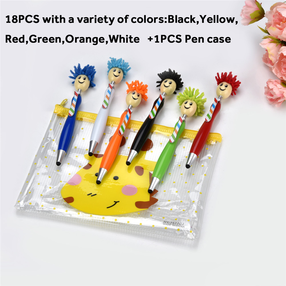 18Pcs Colorful Cartoon Mop Topper Pens Kids Adults... – Grandado