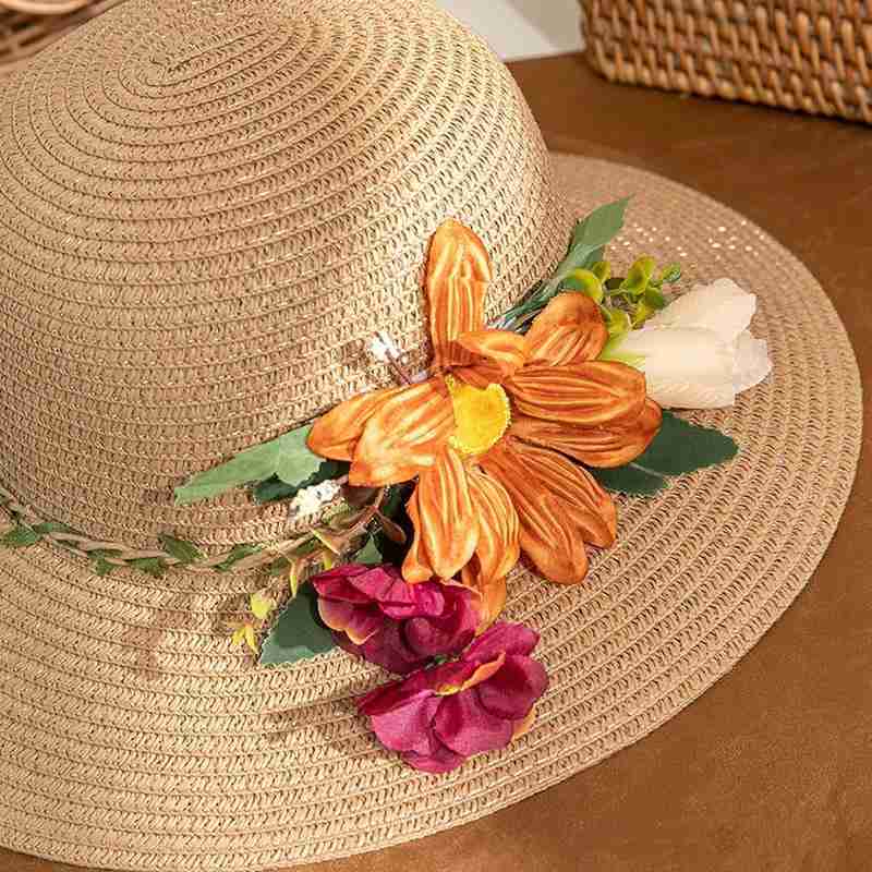 Flowers Summer Beach Summer Hat Sun Hats Straw Som... – Vicedeal
